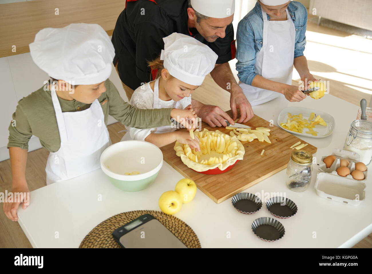 Pastry class with kids little chefs Stock Photo - Alamy