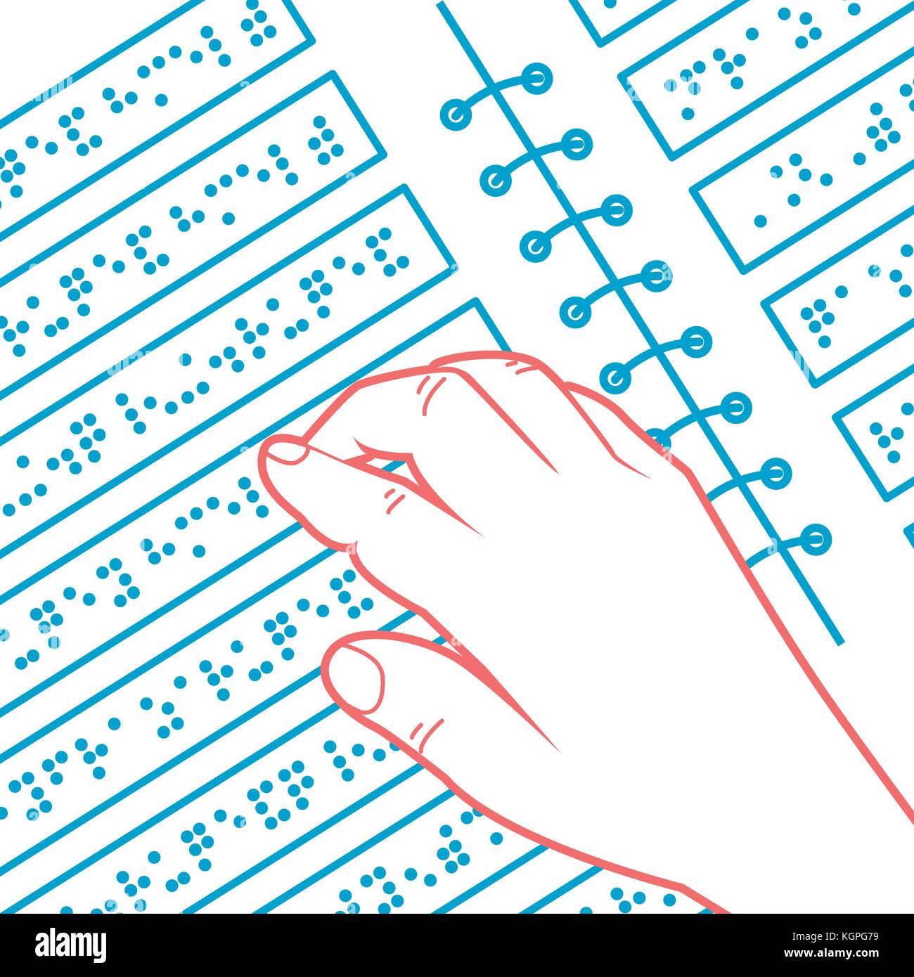 Blind reading tactile Stock Vector Images - Alamy