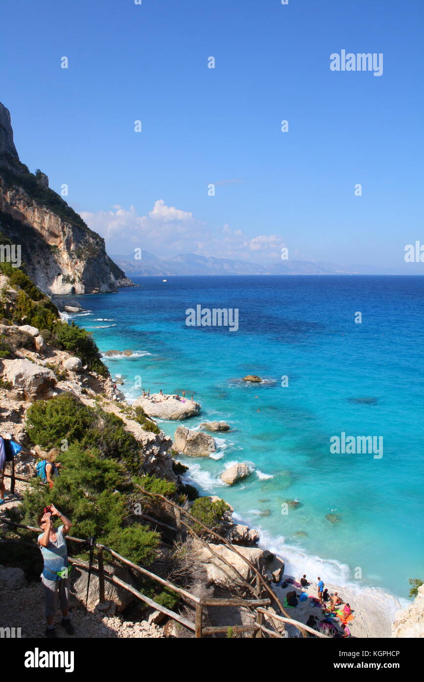 Cala Goloritze, turquoise waters and giant rocks on the beach, in ...