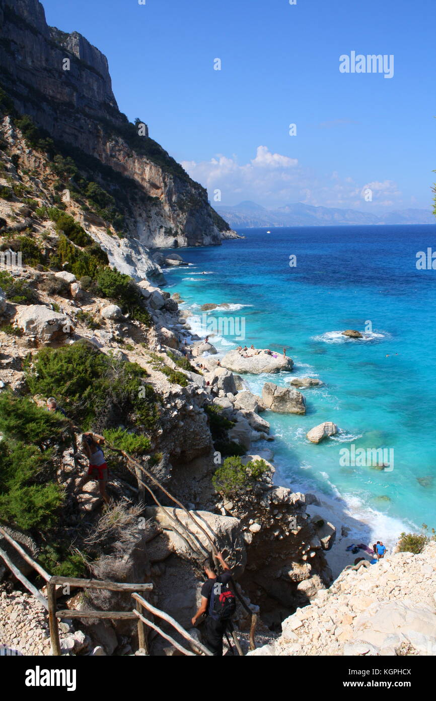Cala Goloritze, turquoise waters and giant rocks on the beach, in ...