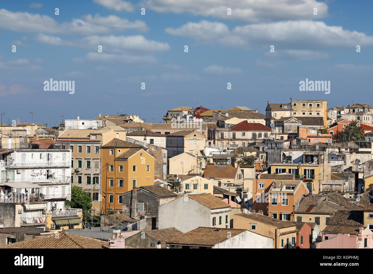 old buildings cityscape Corfu town Stock Photo - Alamy