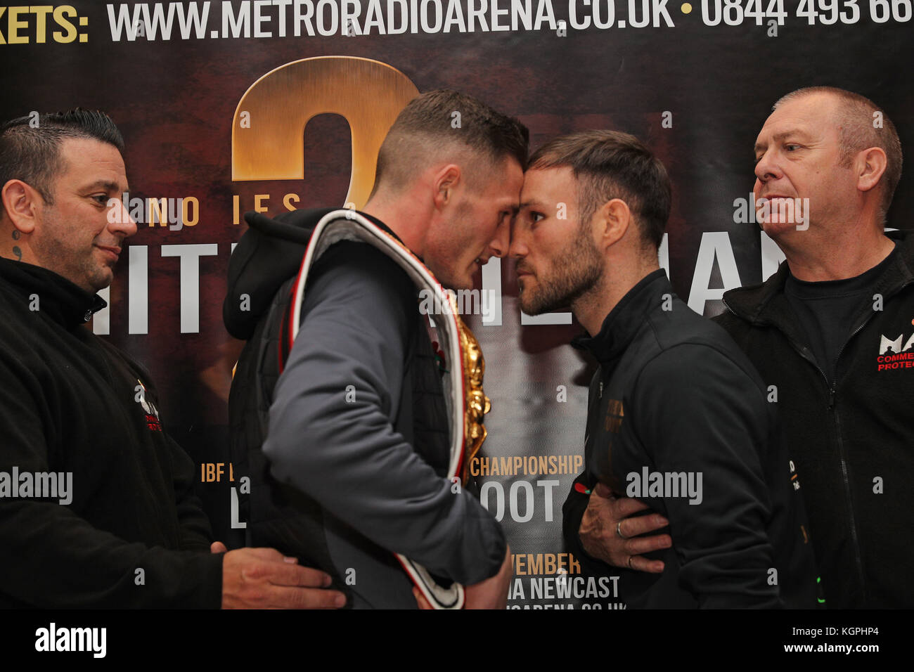 Sunderlands Glenn Foot (right) and Josh Leatherhead square up during a ...