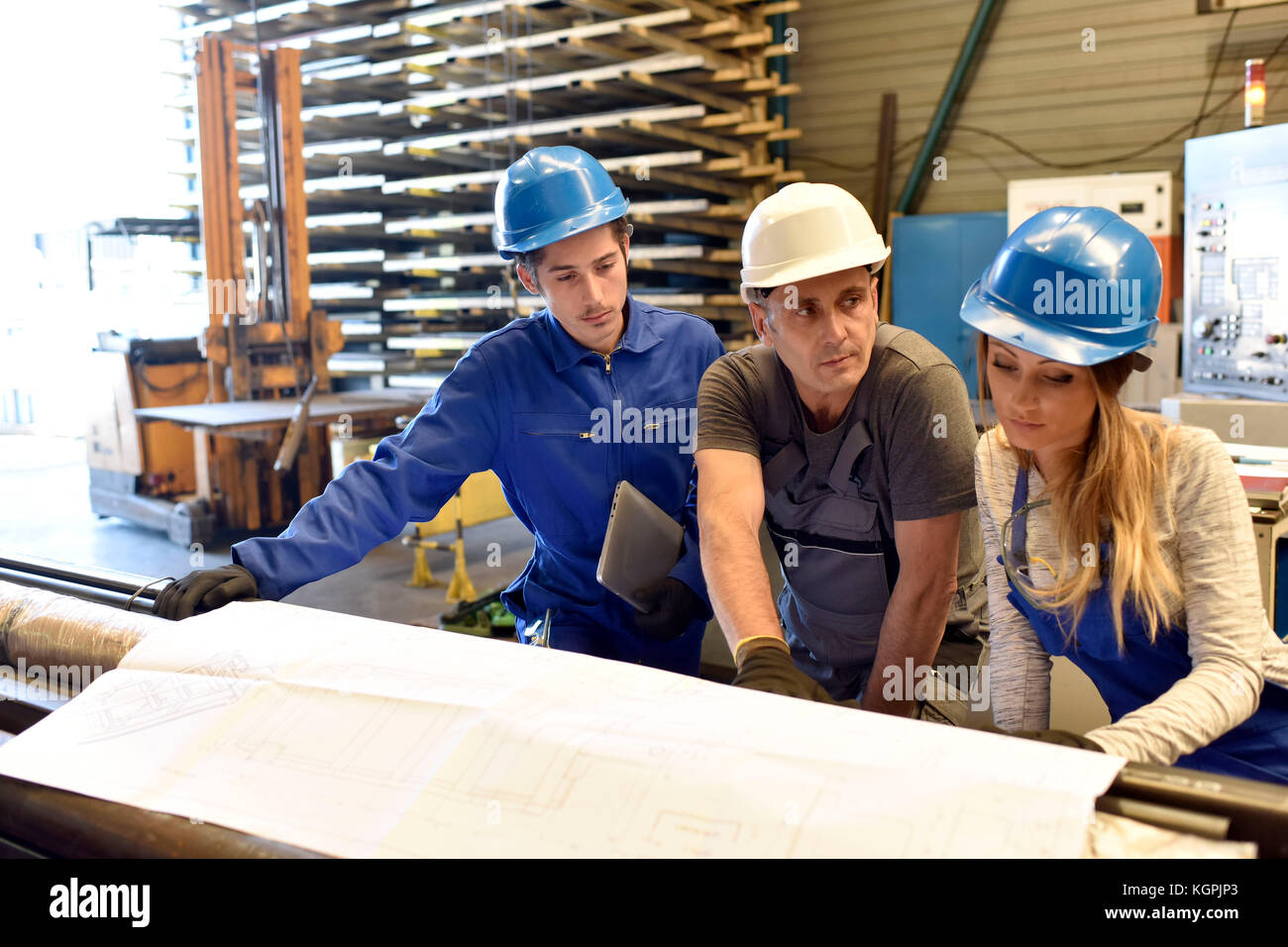 Apprenticeship in metallurgy workshop Stock Photo - Alamy