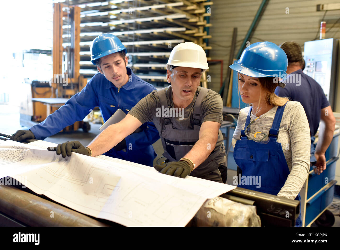 Apprenticeship in metallurgy workshop Stock Photo - Alamy