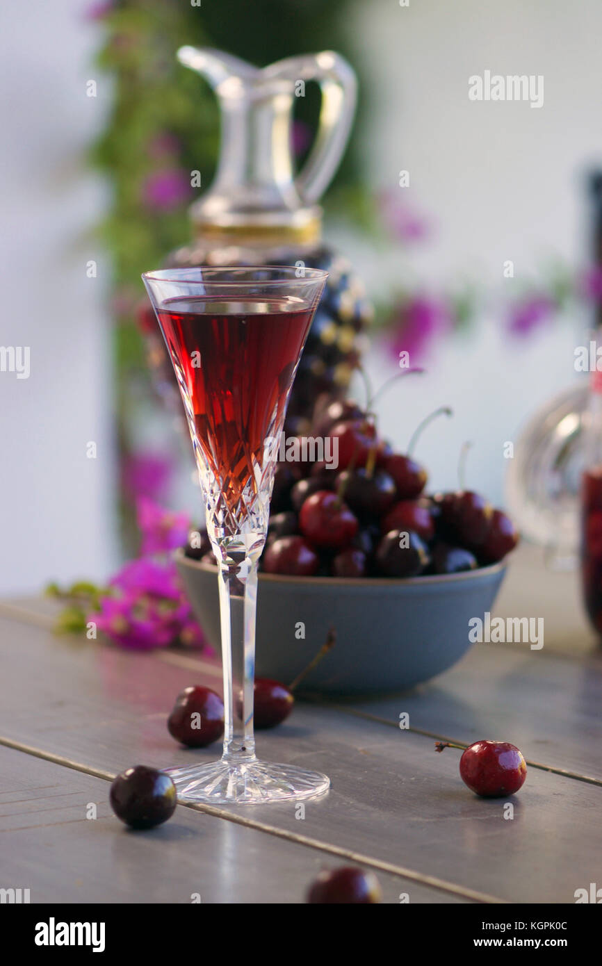Cherry brandy in jar hi-res stock photography and images - Alamy