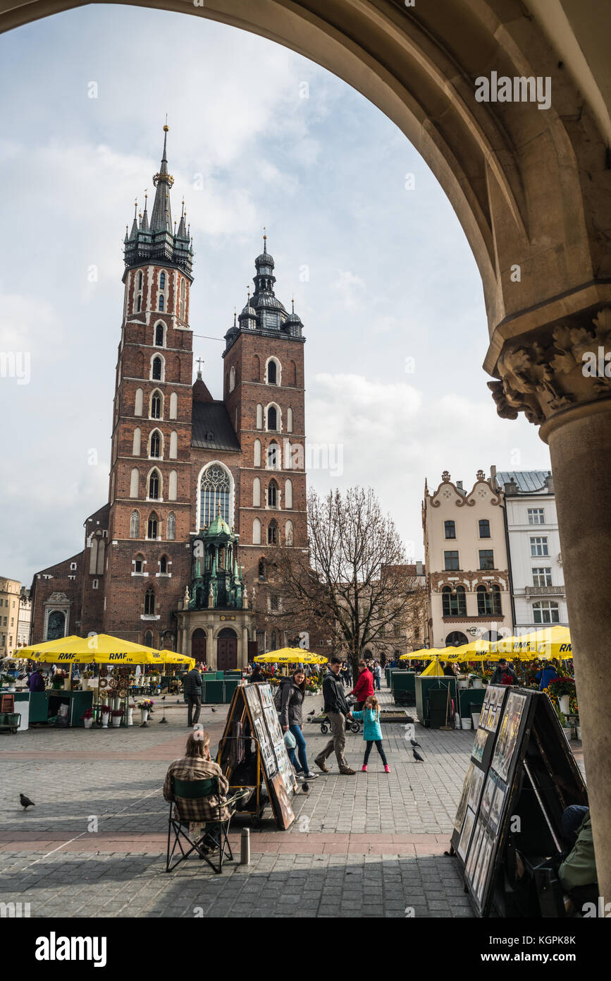 Main market Square, Krakow, Poland, Europe Stock Photo - Alamy