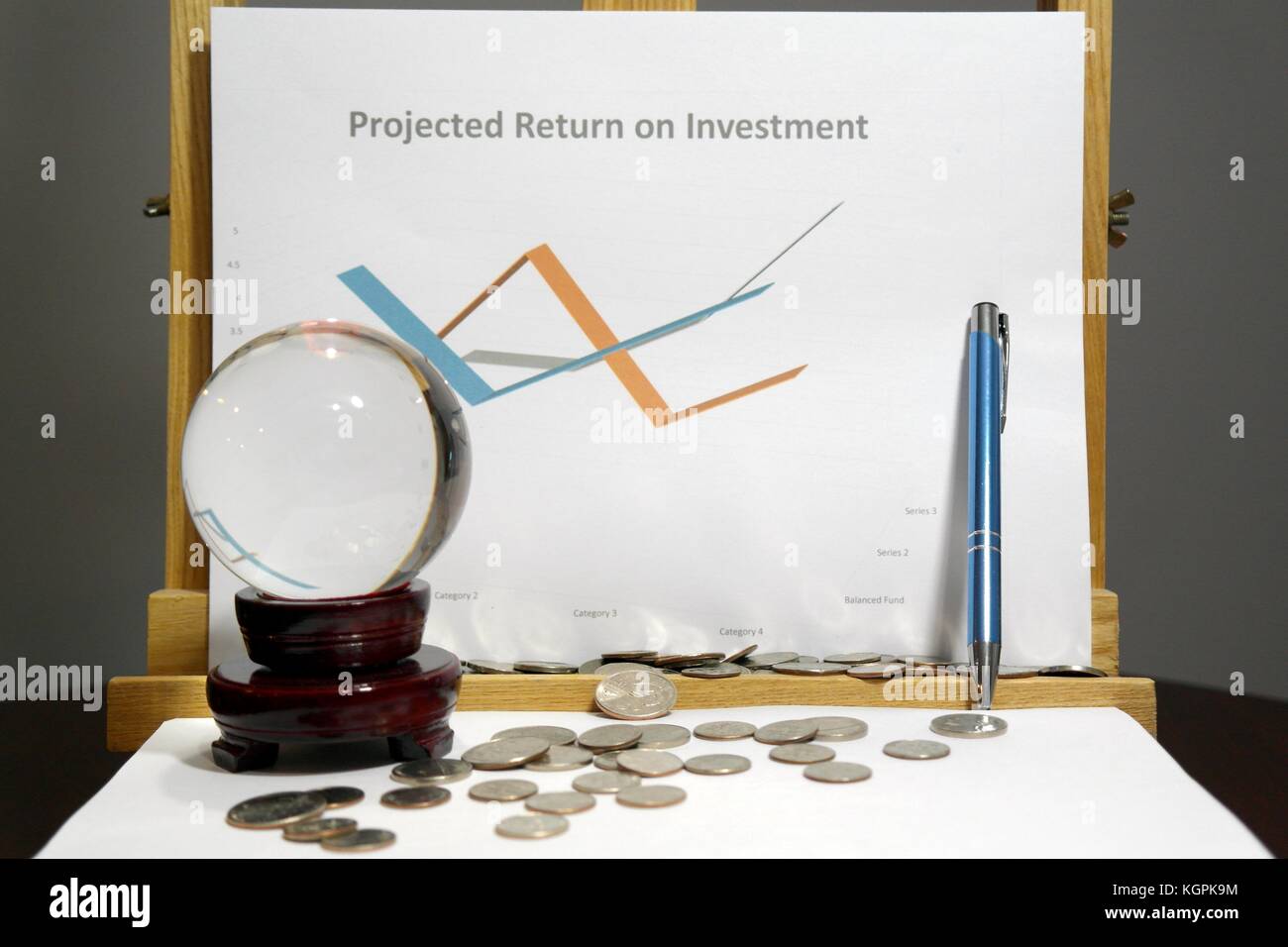 Crystal ball in front of a graph predicting return on investment Stock ...