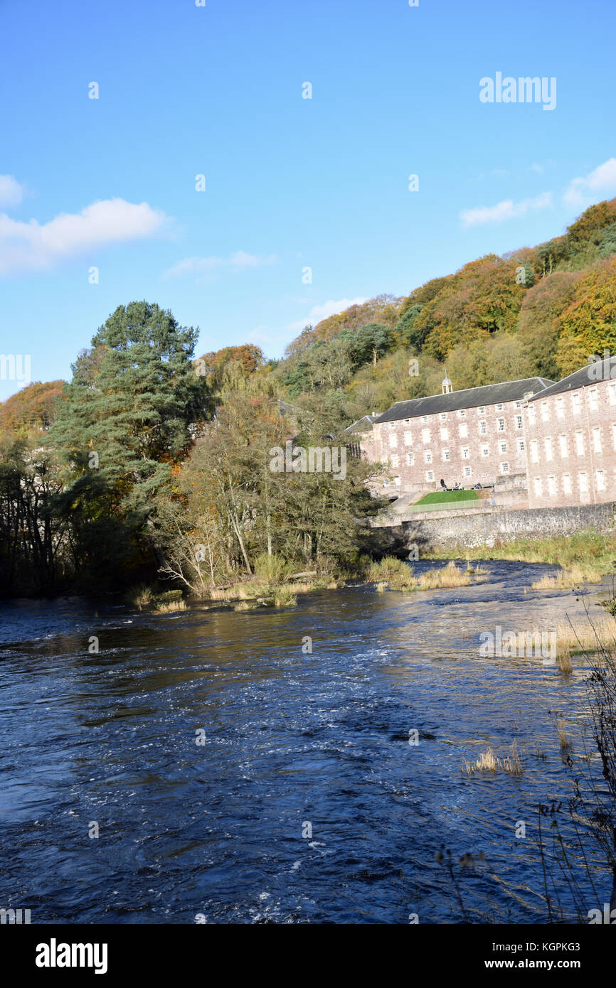 New Lanark World Heritage Site, Scotland. Former 18th century cotton ...
