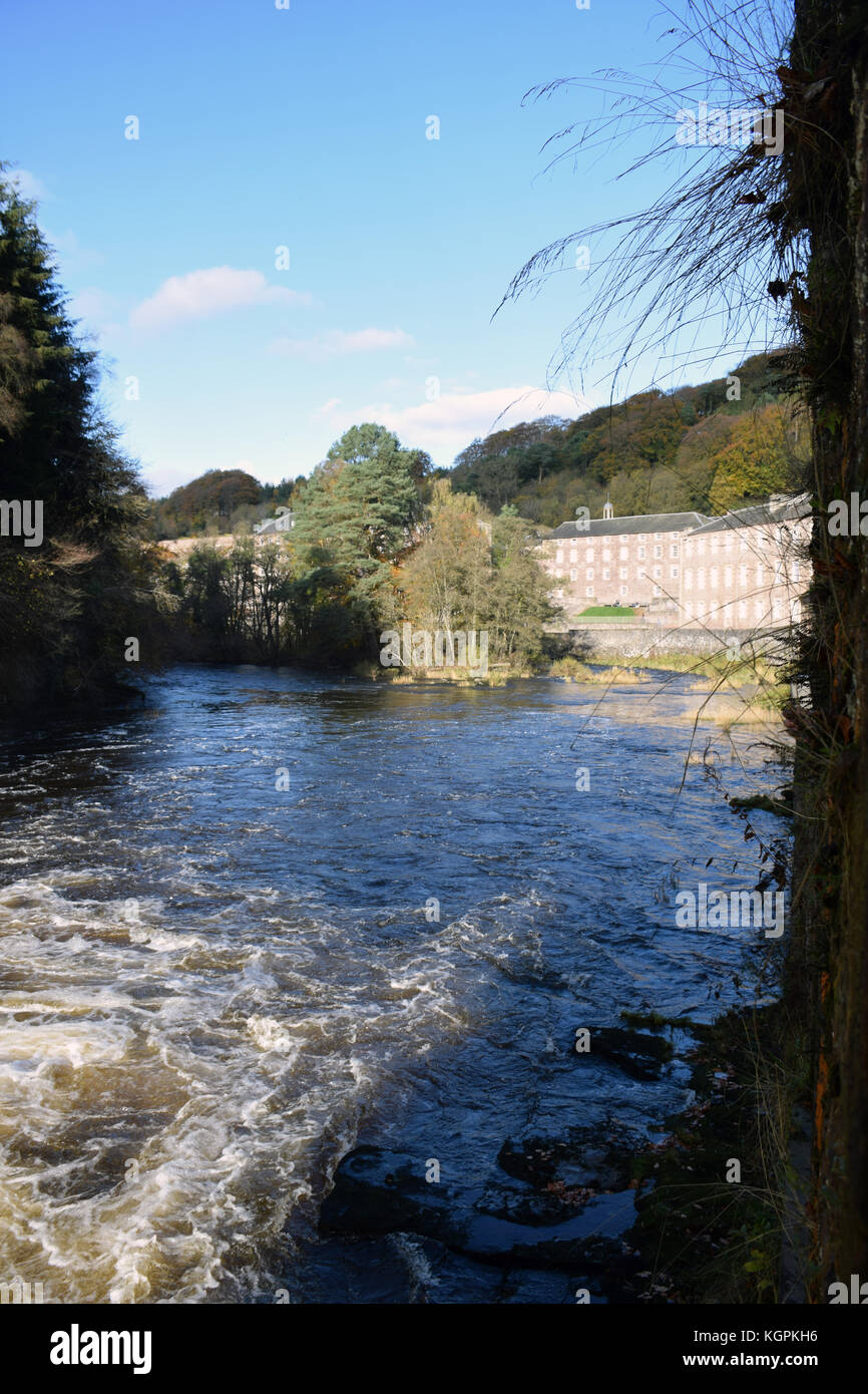 New Lanark World Heritage Site, Scotland. Former 18th century cotton ...