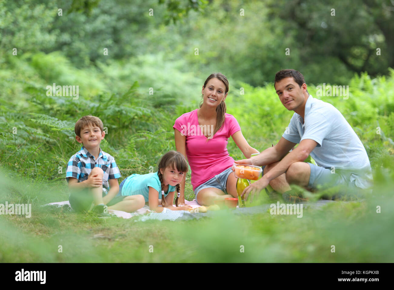 Family picnic time in countryside Stock Photo - Alamy