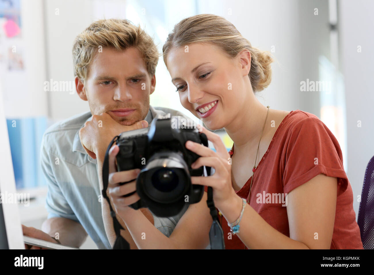 Students in photography working on project Stock Photo - Alamy