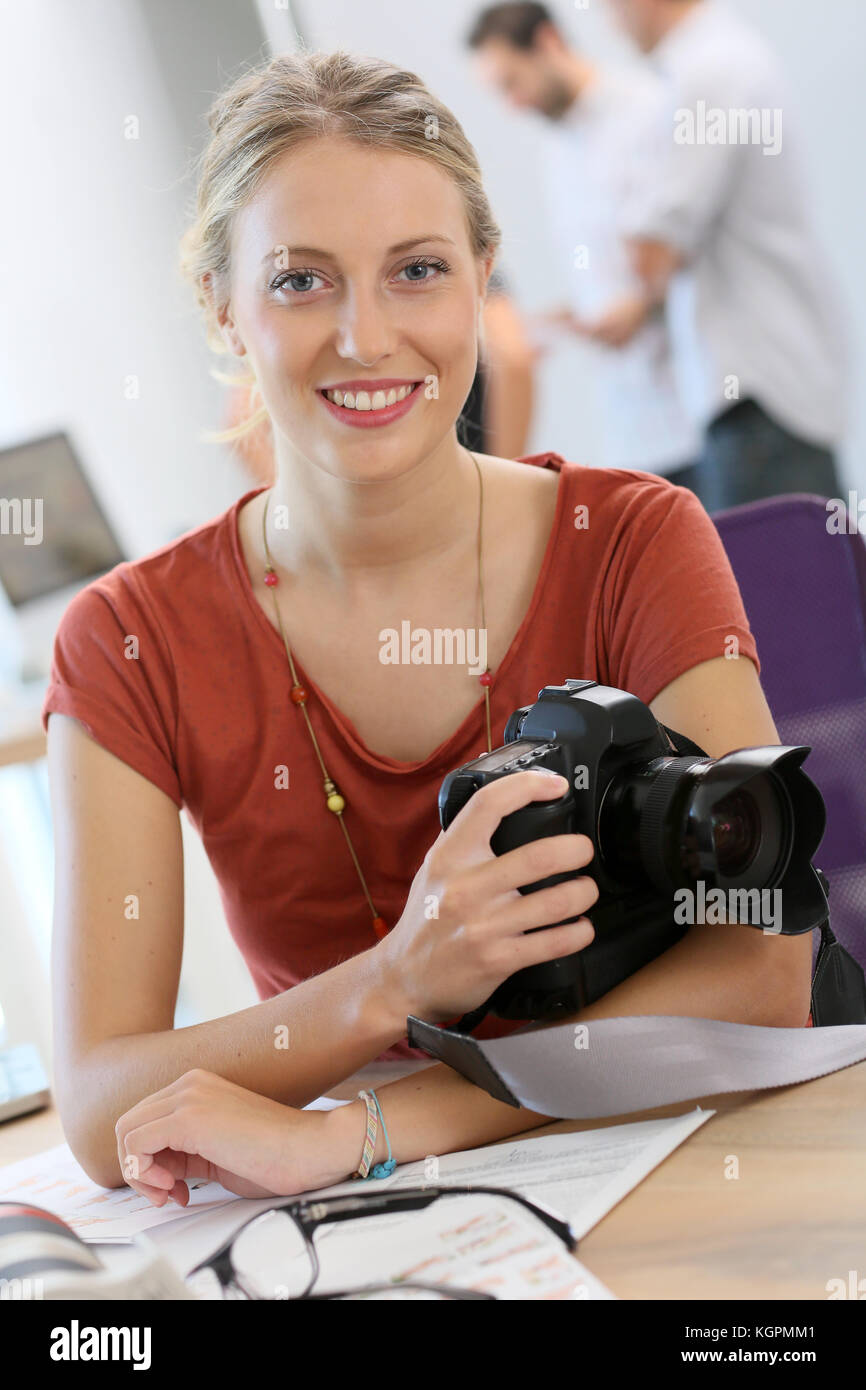Student in photography working on project Stock Photo - Alamy