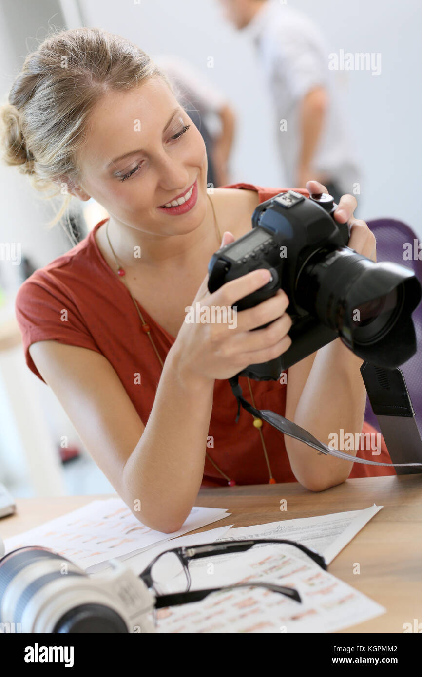 Student in photography working on project Stock Photo - Alamy