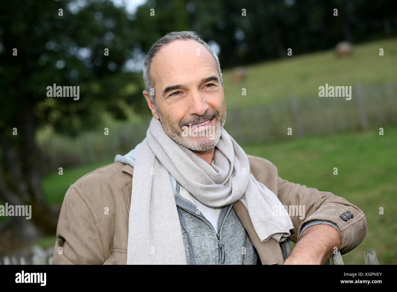 Senior male fence hi-res stock photography and images - Alamy