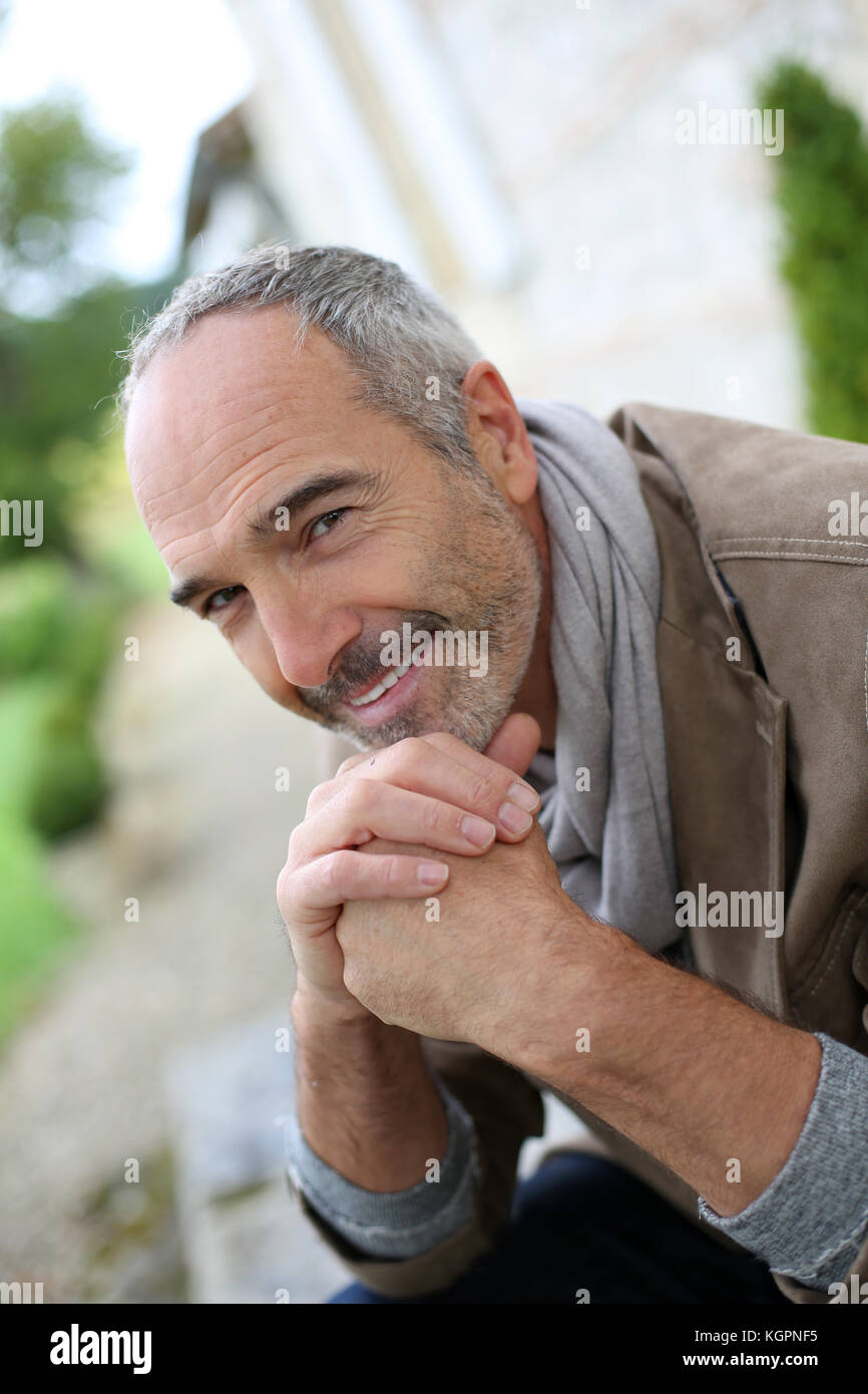 Portrait of handsome 50-year-old man Stock Photo - Alamy
