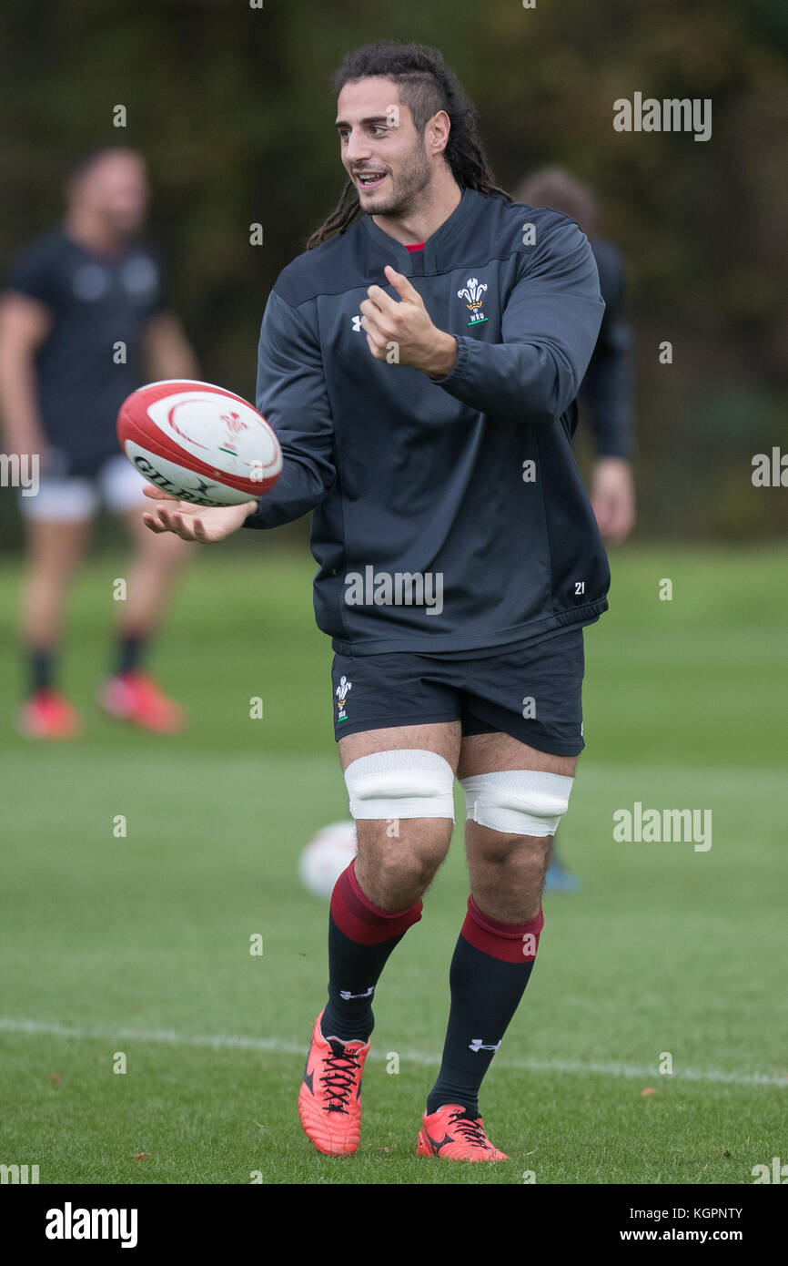 Wales' Josh Navidi during the training session at the Vale Resort ...
