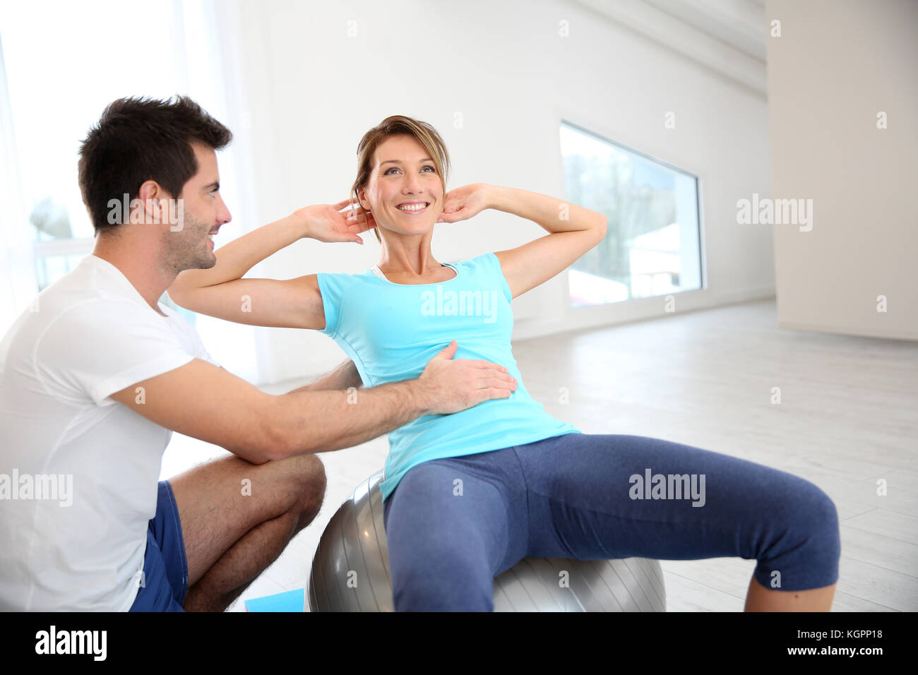 Woman doing pilates exercises hi-res stock photography and images - Alamy