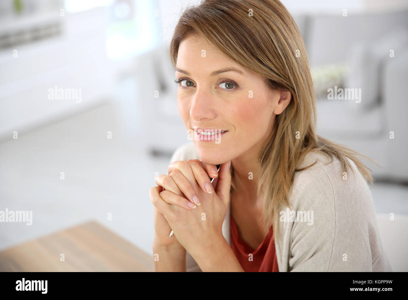 Portrait of beautiful middle-aged woman Stock Photo - Alamy