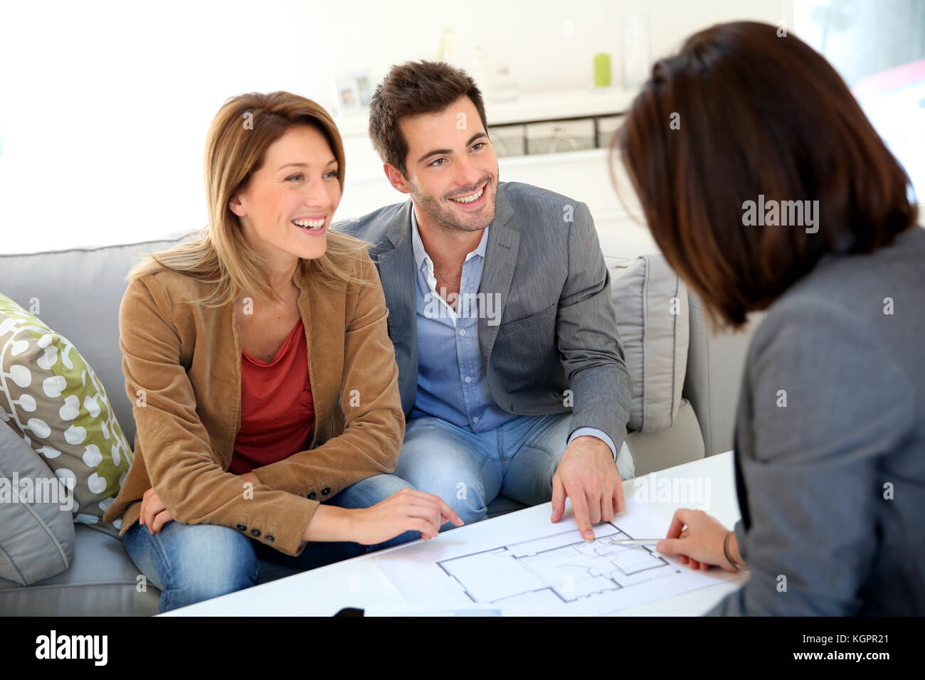 Architect blueprint couple hi-res stock photography and images - Alamy