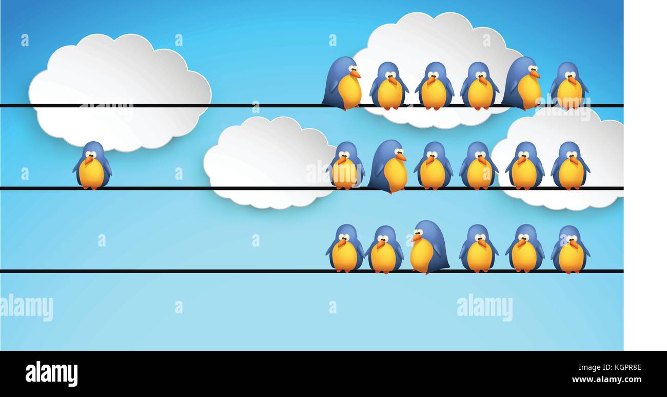 birds on wire Stock Vector Image & Art - Alamy