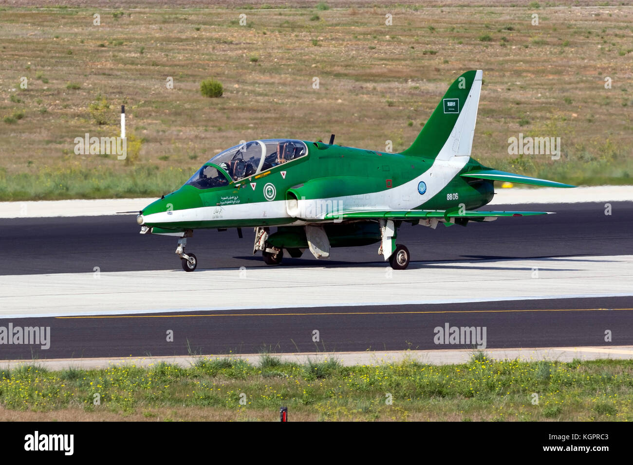 Saudi Air Force British Aerospace Hawk 65A of the Saudi Hawks display ...