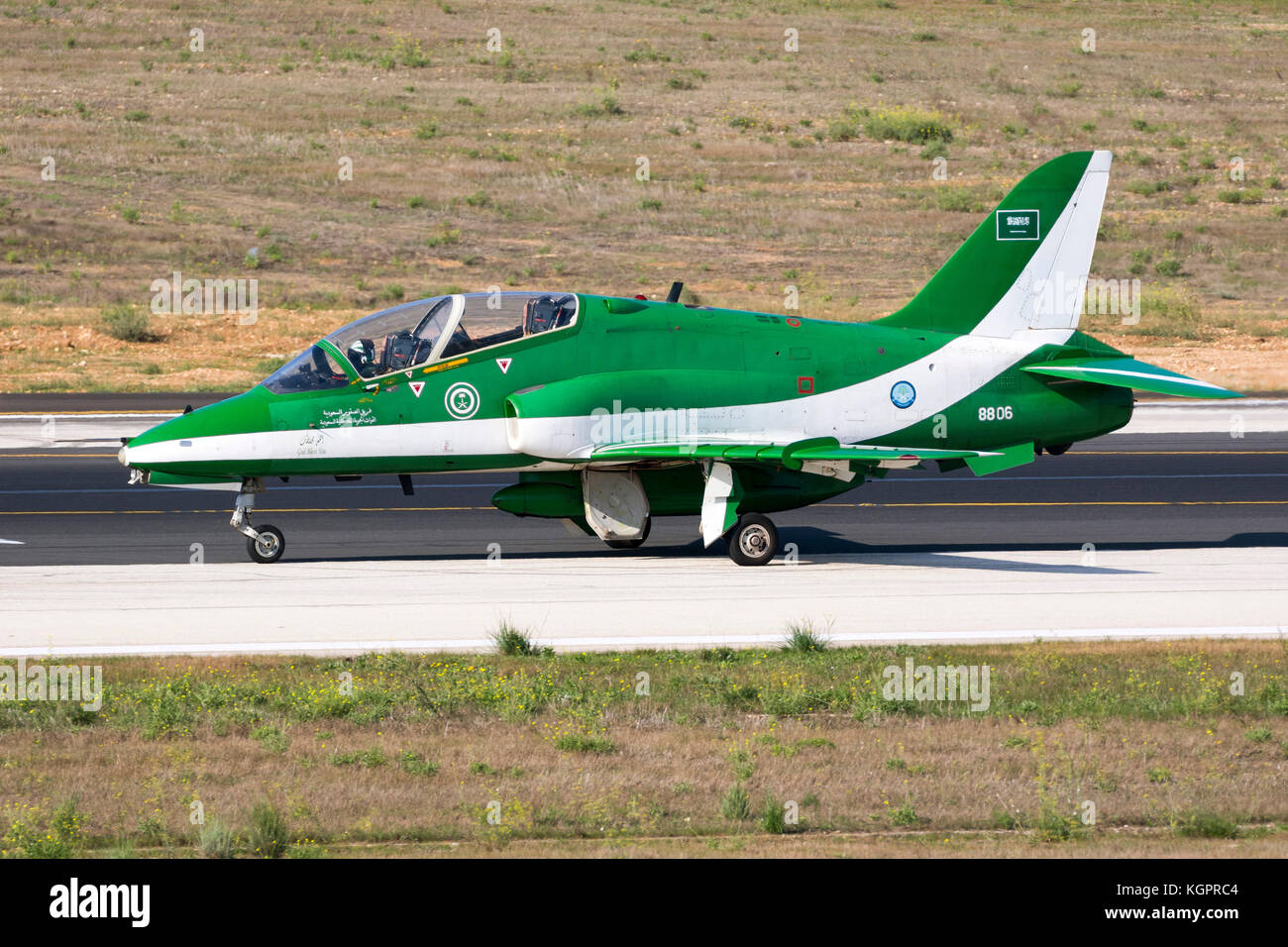 Saudi Air Force British Aerospace Hawk 65A of the Saudi Hawks display ...