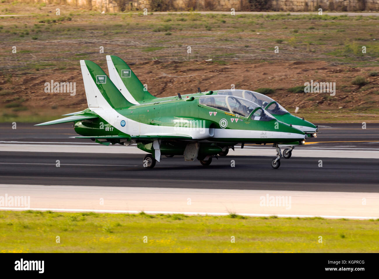 Saudi Air Force British Aerospace Hawk 65A of the Saudi Hawks display ...