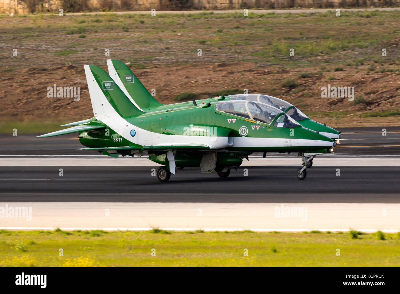 Saudi Air Force British Aerospace Hawk 65A of the Saudi Hawks display ...