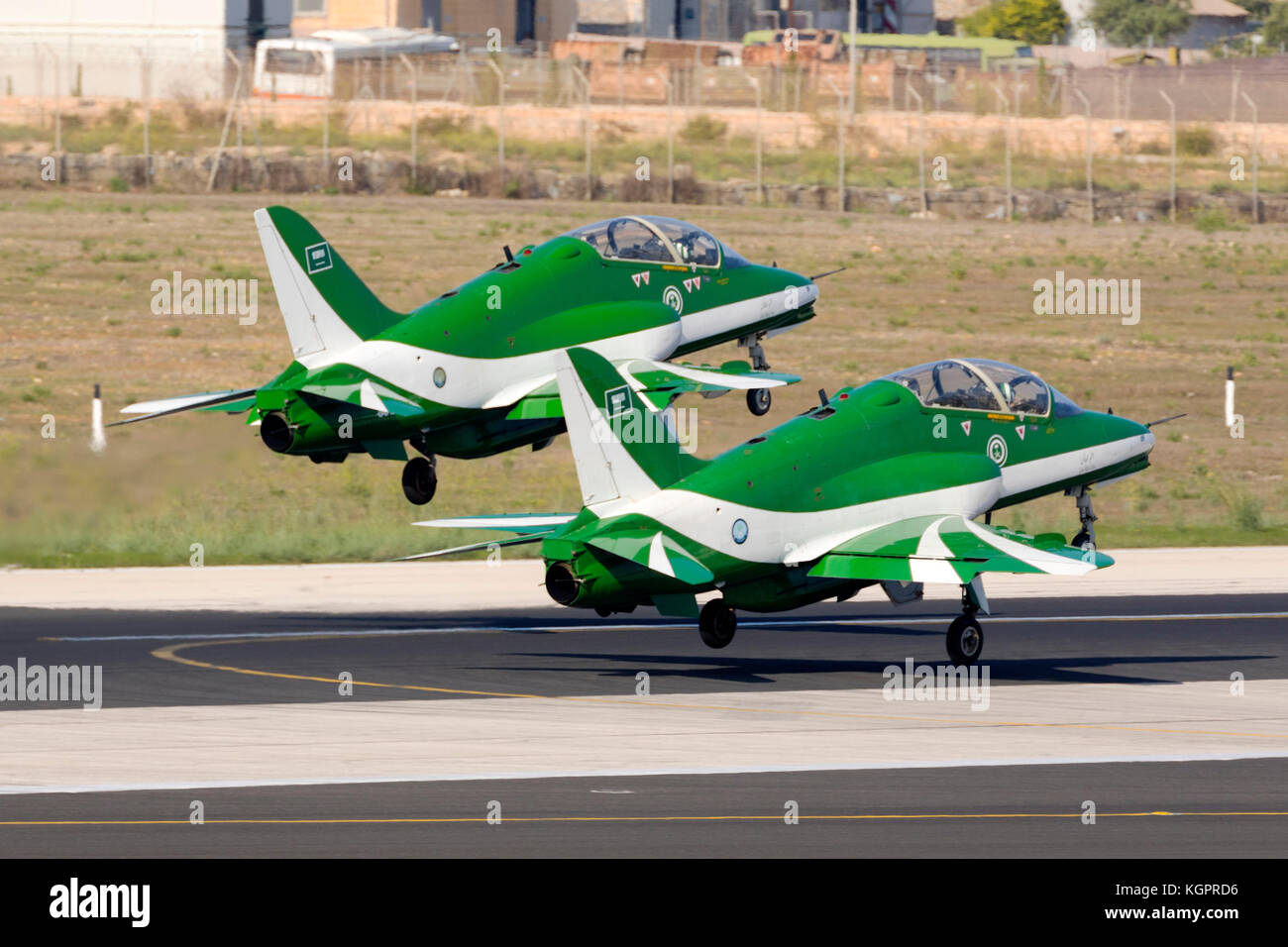 Saudi Air Force British Aerospace Hawk 65A of the Saudi Hawks display ...
