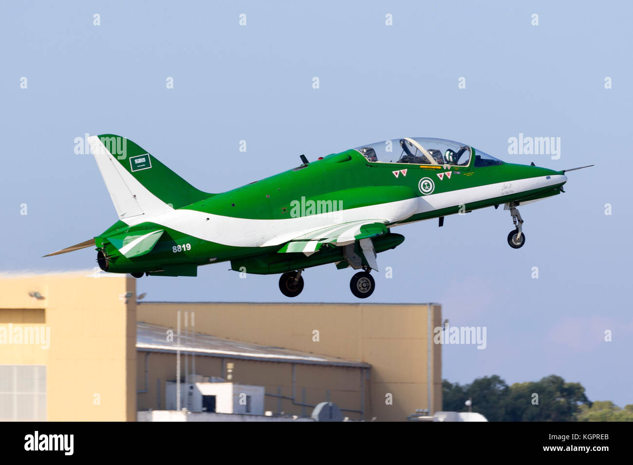 Saudi Air Force British Aerospace Hawk 65A of the Saudi Hawks display ...