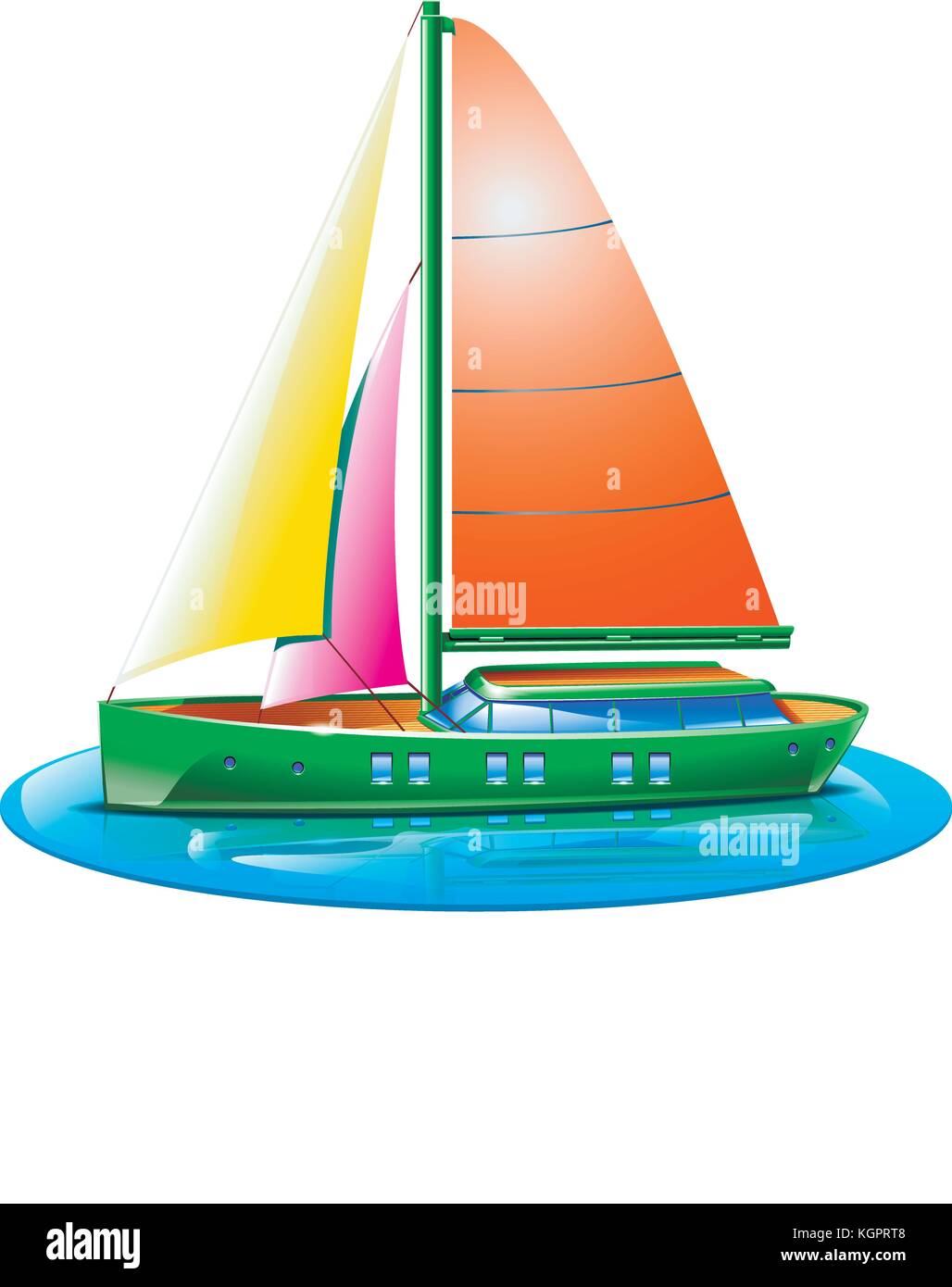 Red and yellow boat vessel Stock Vector Images - Alamy