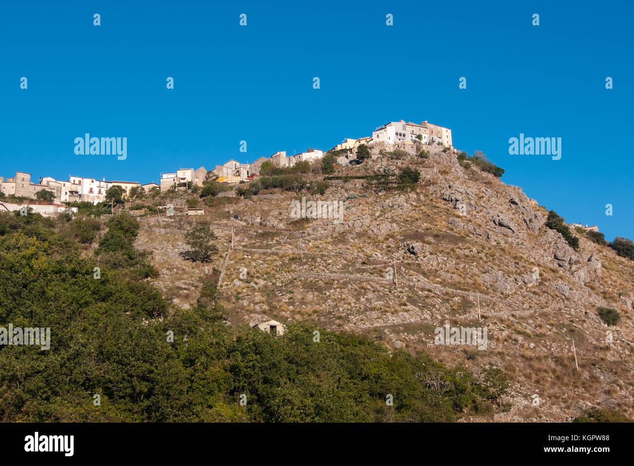 A view of the village of Aieta, Italy. Aieta (also written in Ajeta ...