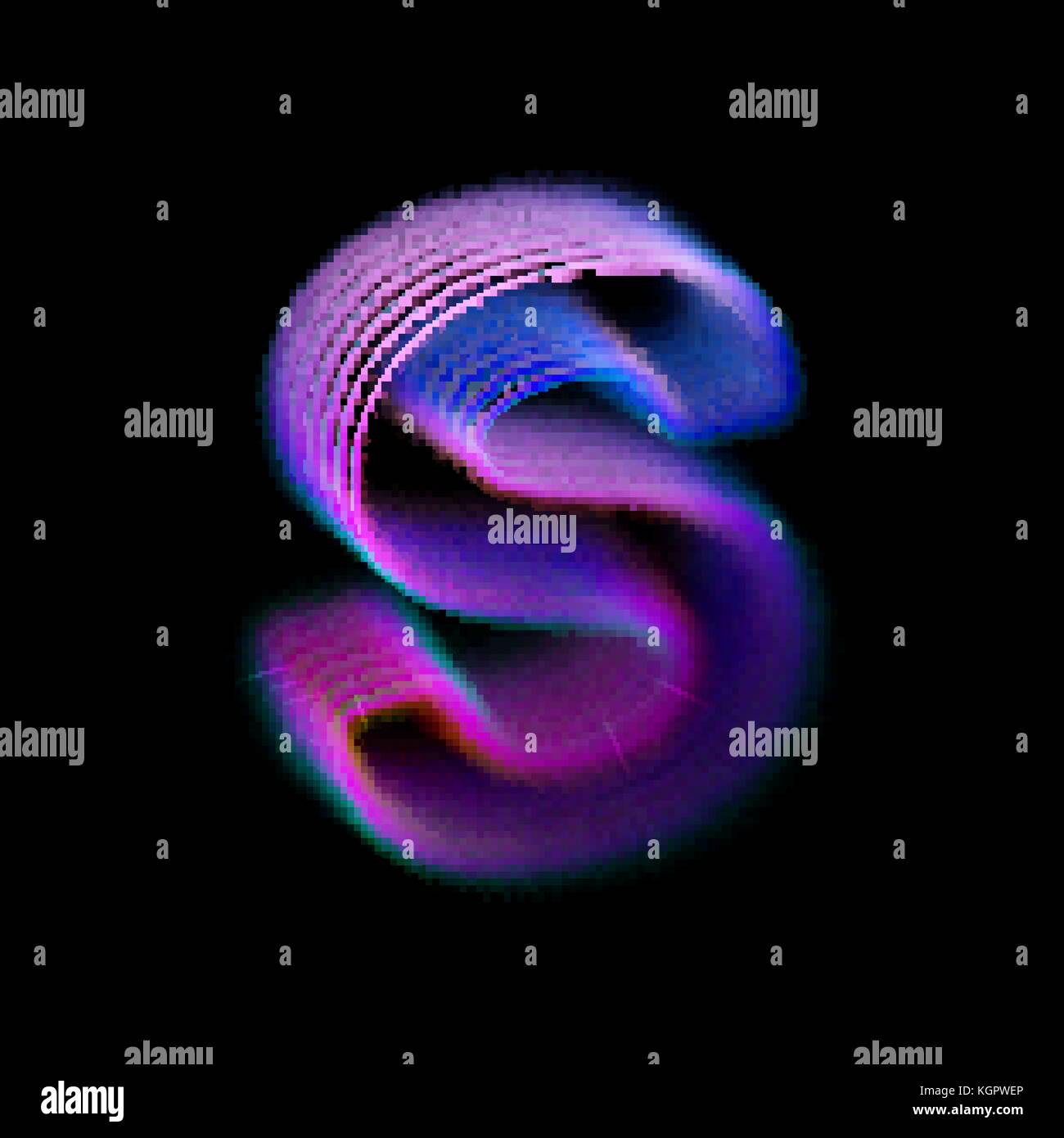 Blurred 3D letter S logo. Modern technology digital logotype design ...