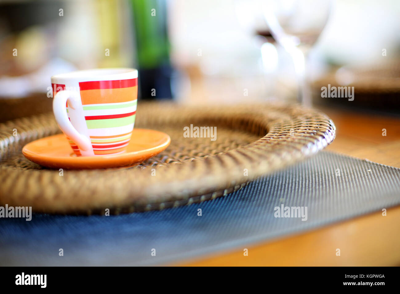 Cup of coffee set on table Stock Photo - Alamy