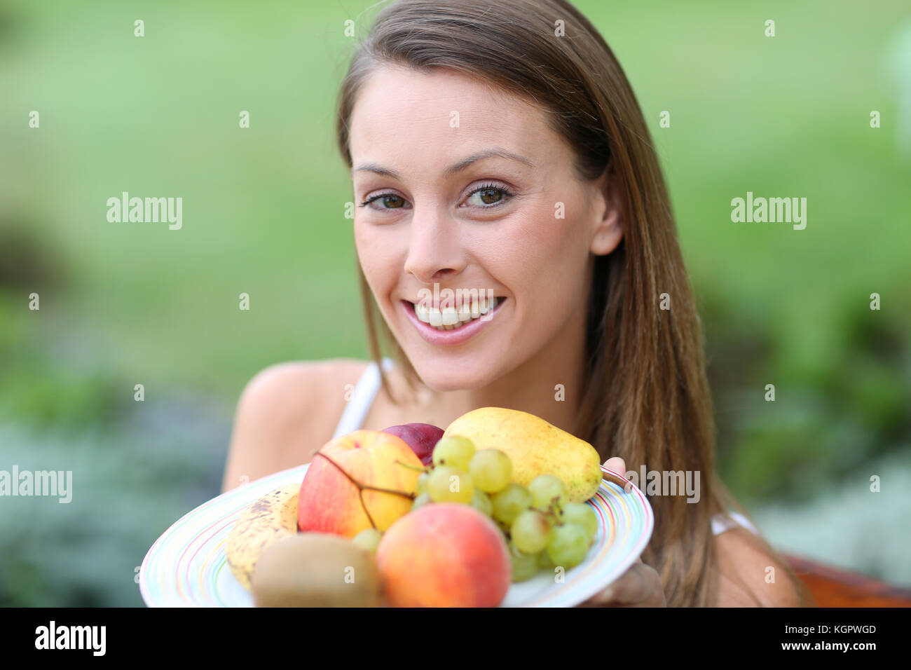 Beauty fruits girl hi-res stock photography and images - Alamy