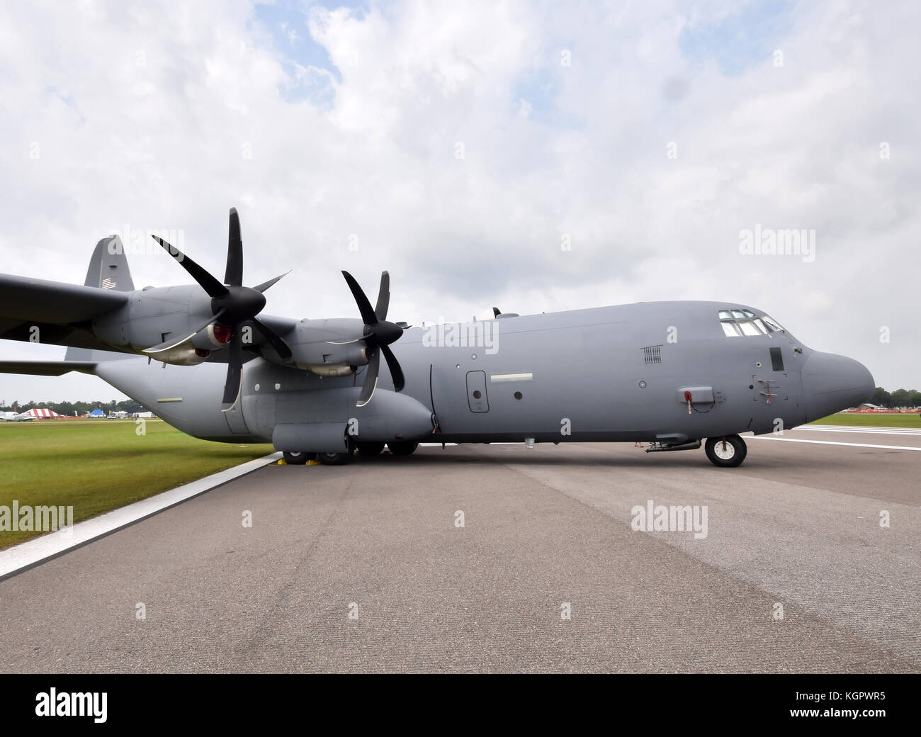 Modern air force transport airplane on the ground side view Stock Photo ...