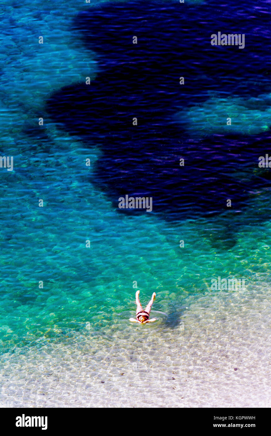 Europe, France, Alpes-Maritimes, Villefrance-sur-Mer. Quiet bath Stock ...