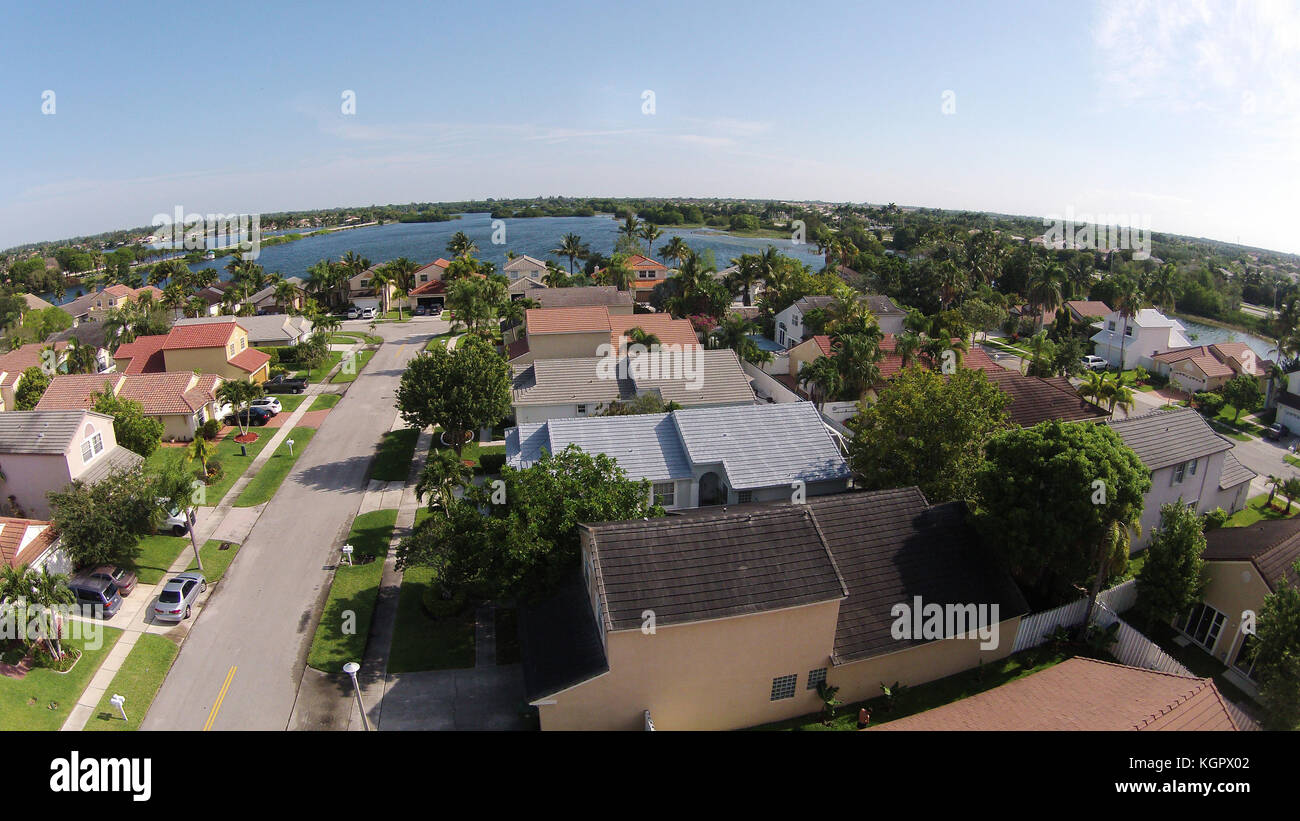 Suburban homes and street in Florida seen from above Stock Photo - Alamy