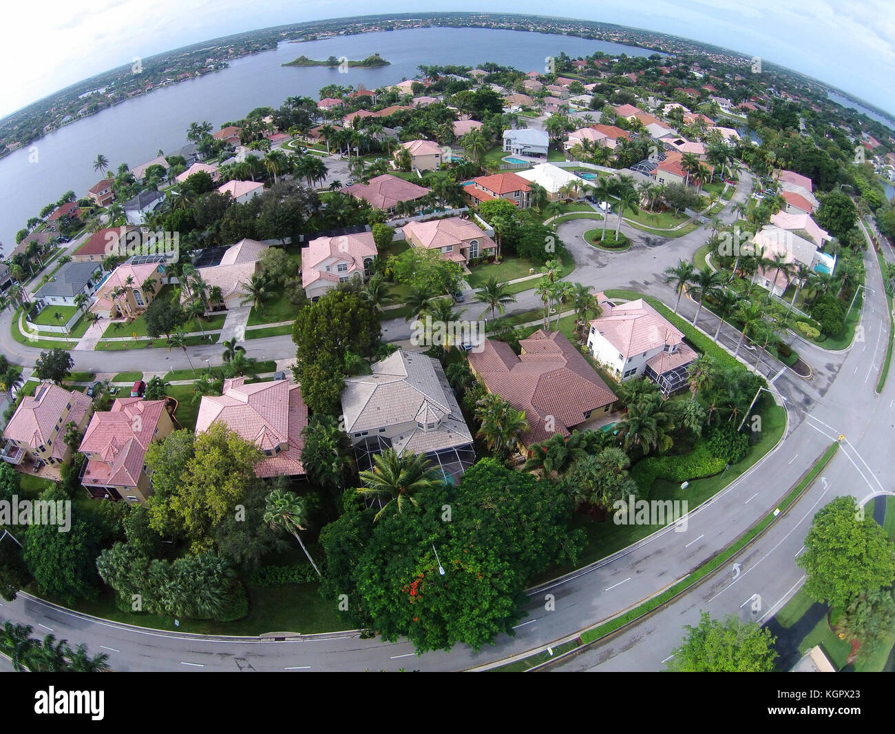 Suburban neighborhood in Florida seen from high up Stock Photo - Alamy