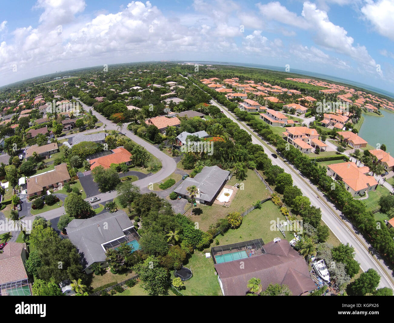 Suburban real estate in Miami, Florida seen from above Stock Photo - Alamy