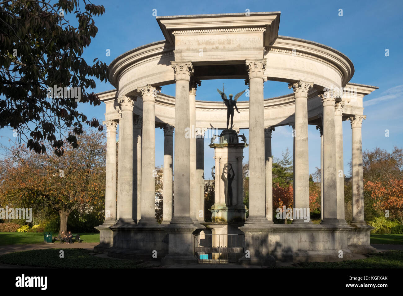 The Welsh National War Memorial, a, circular, structure, of,Portland ...