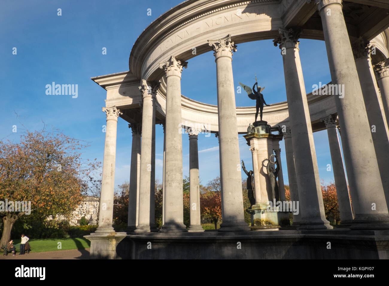 The Welsh National War Memorial, a, circular, structure, of,Portland ...