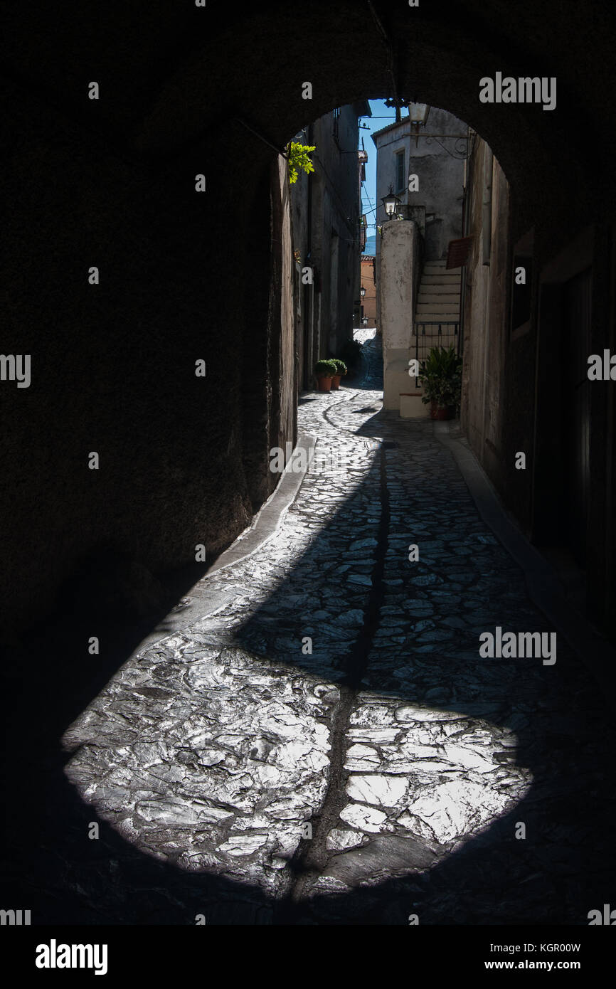 A view of the village of Aieta, Italy. Aieta (also written in Ajeta ...