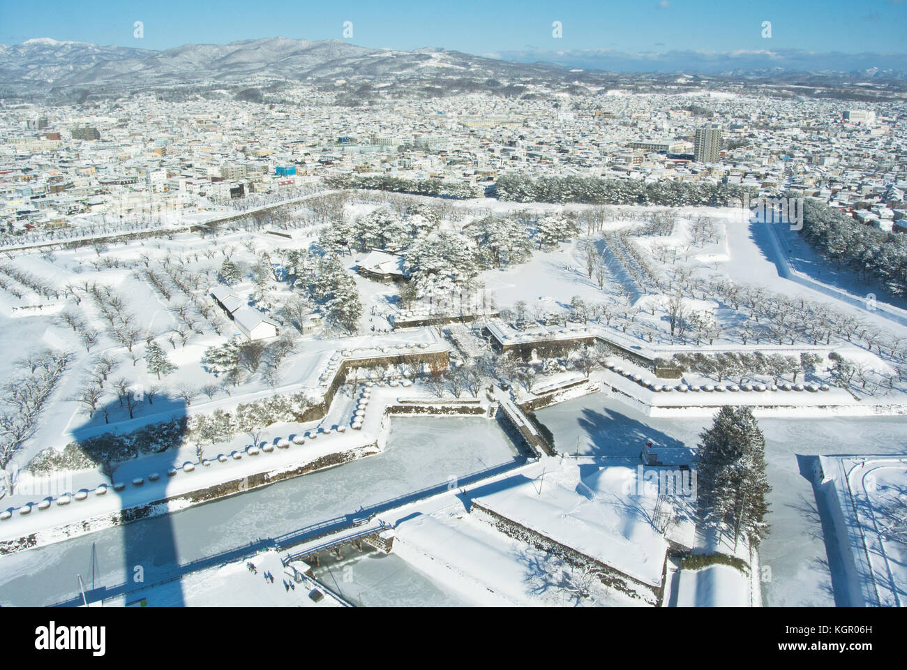 Goryokaku Fort, Hakodate, Hokkaido, Japan (shadow of Goryokaku Tower ...