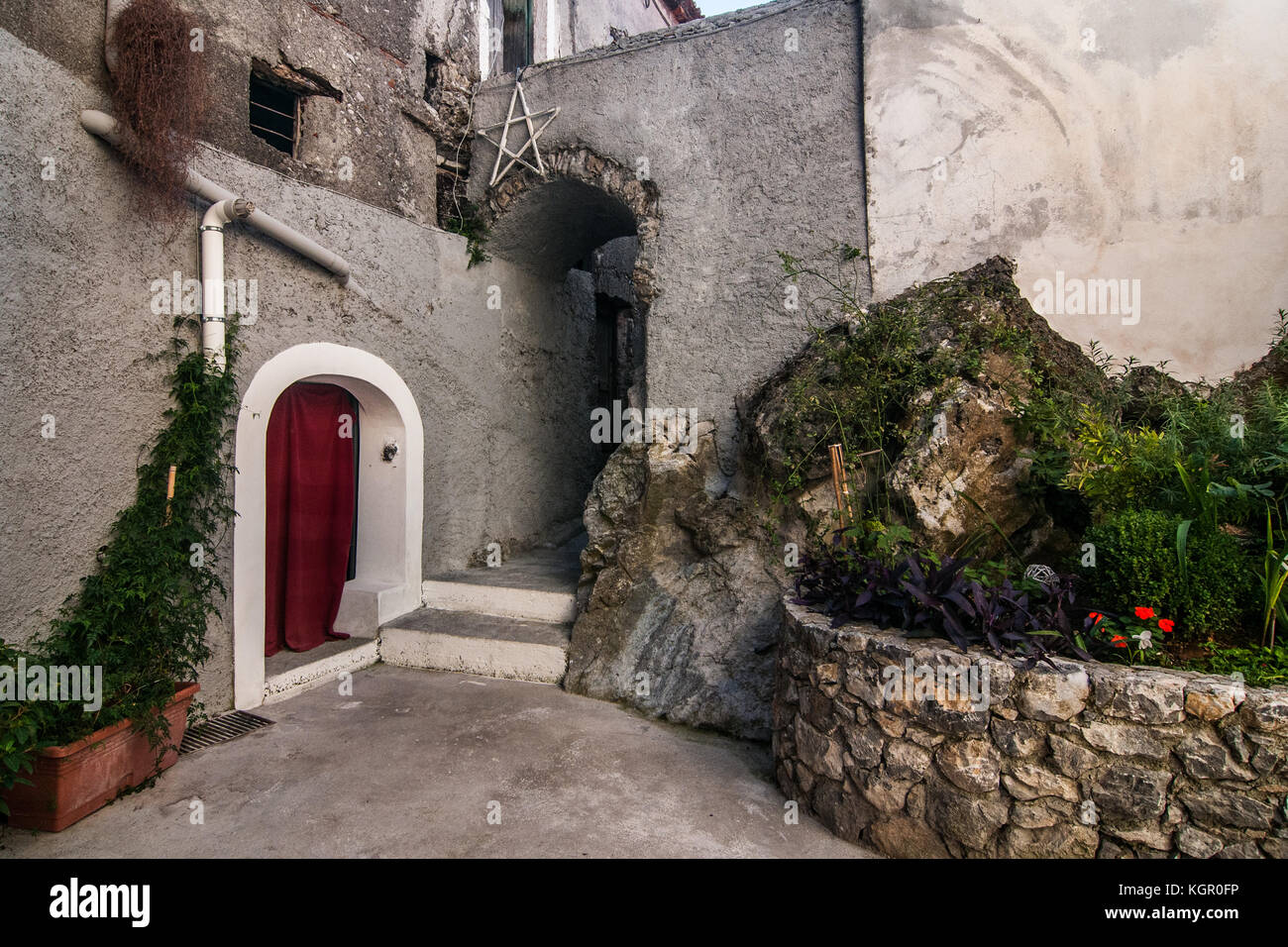 A view of the village of Aieta, Italy. Aieta (also written in Ajeta ...