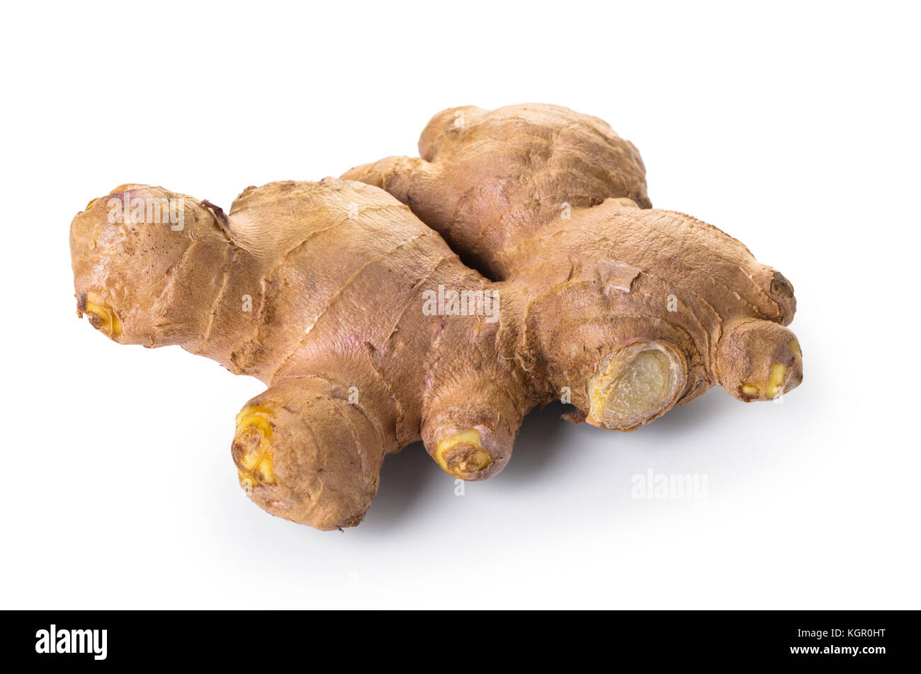 natural ginger root on white isolated background Stock Photo - Alamy