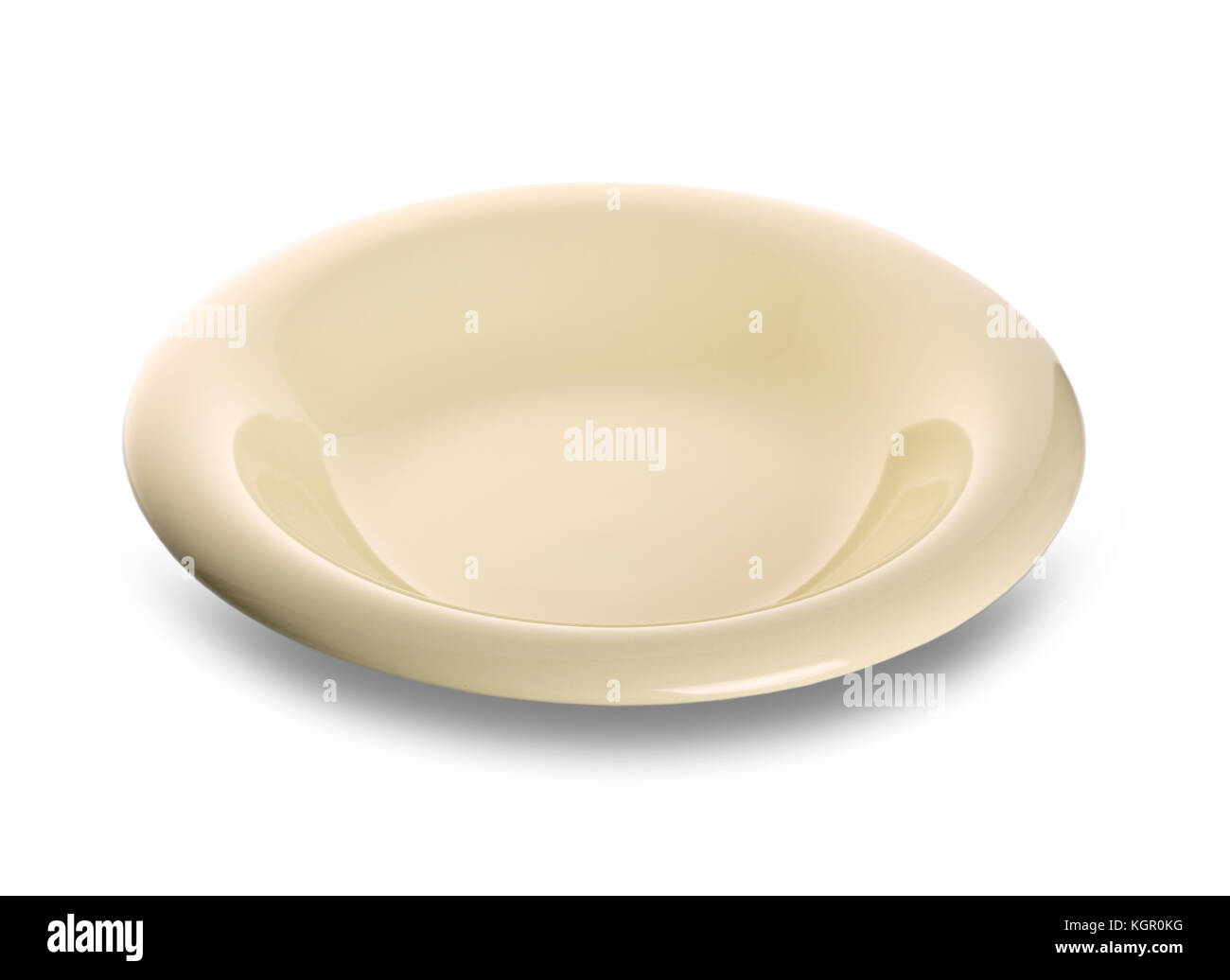 New empty round plate on white isolated background Stock Photo - Alamy