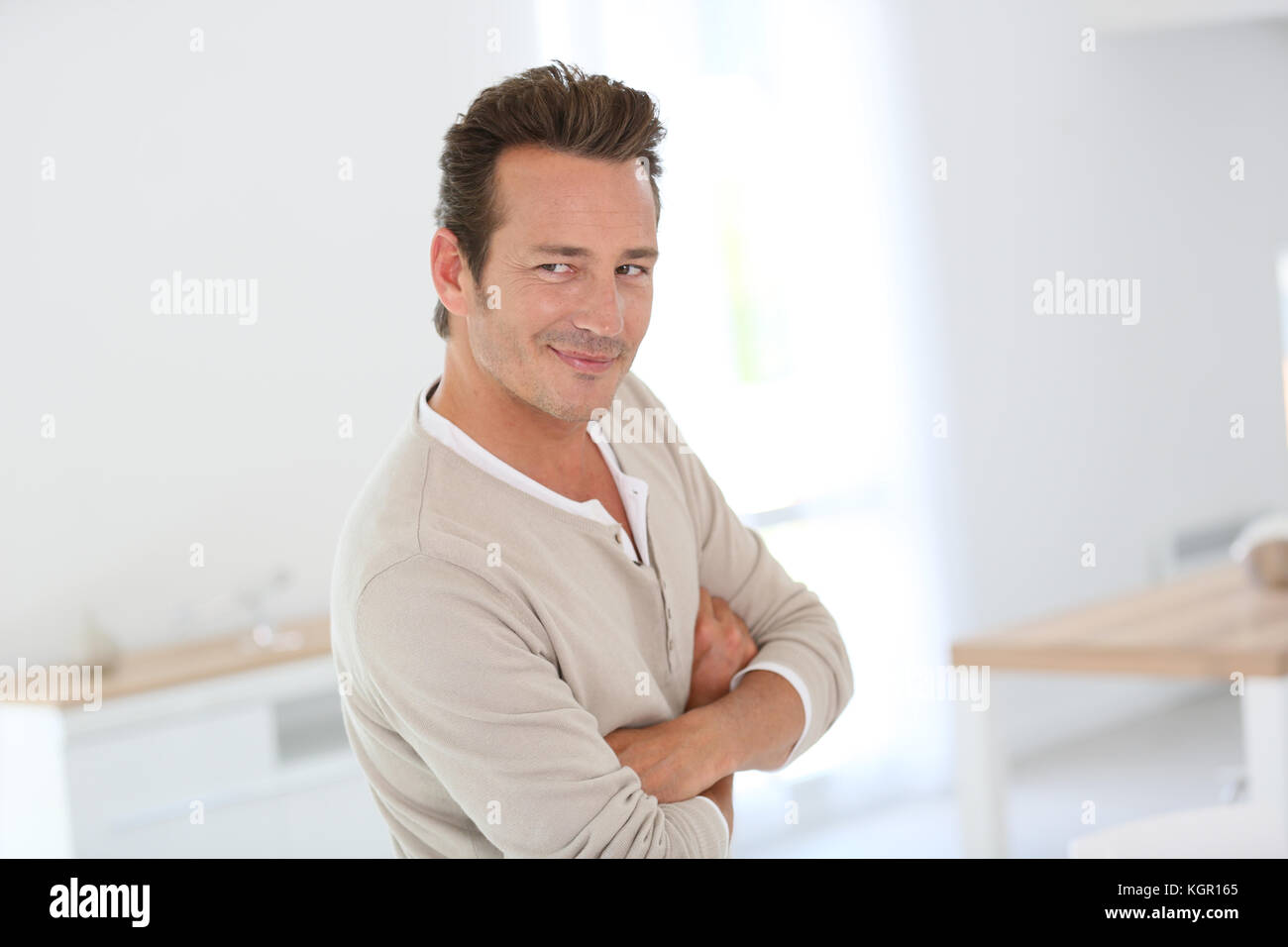 Portrait of handsome 40-year-old man Stock Photo - Alamy