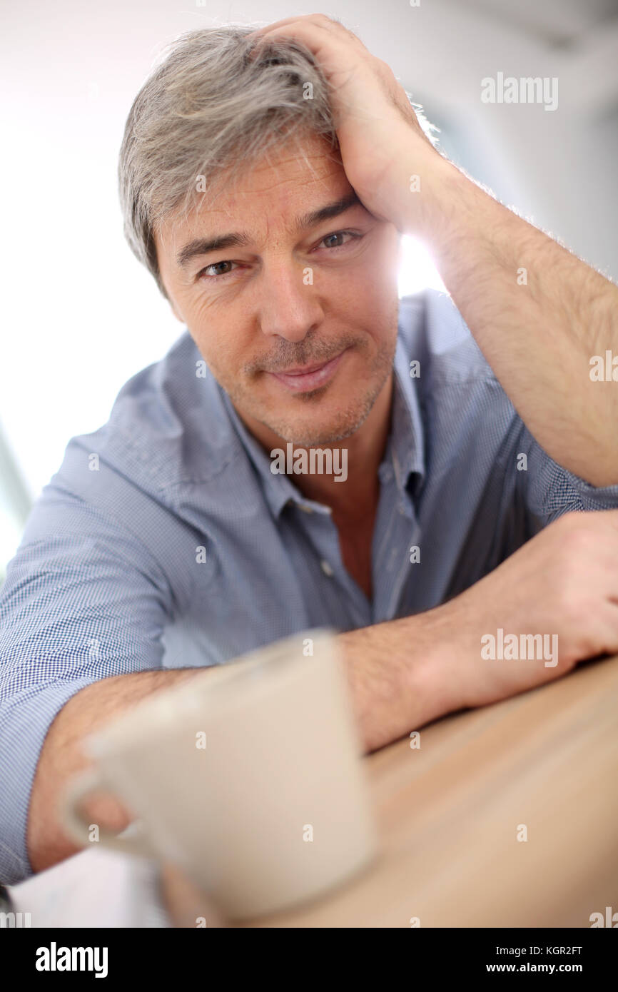 Portrait of handsome mature man Stock Photo - Alamy