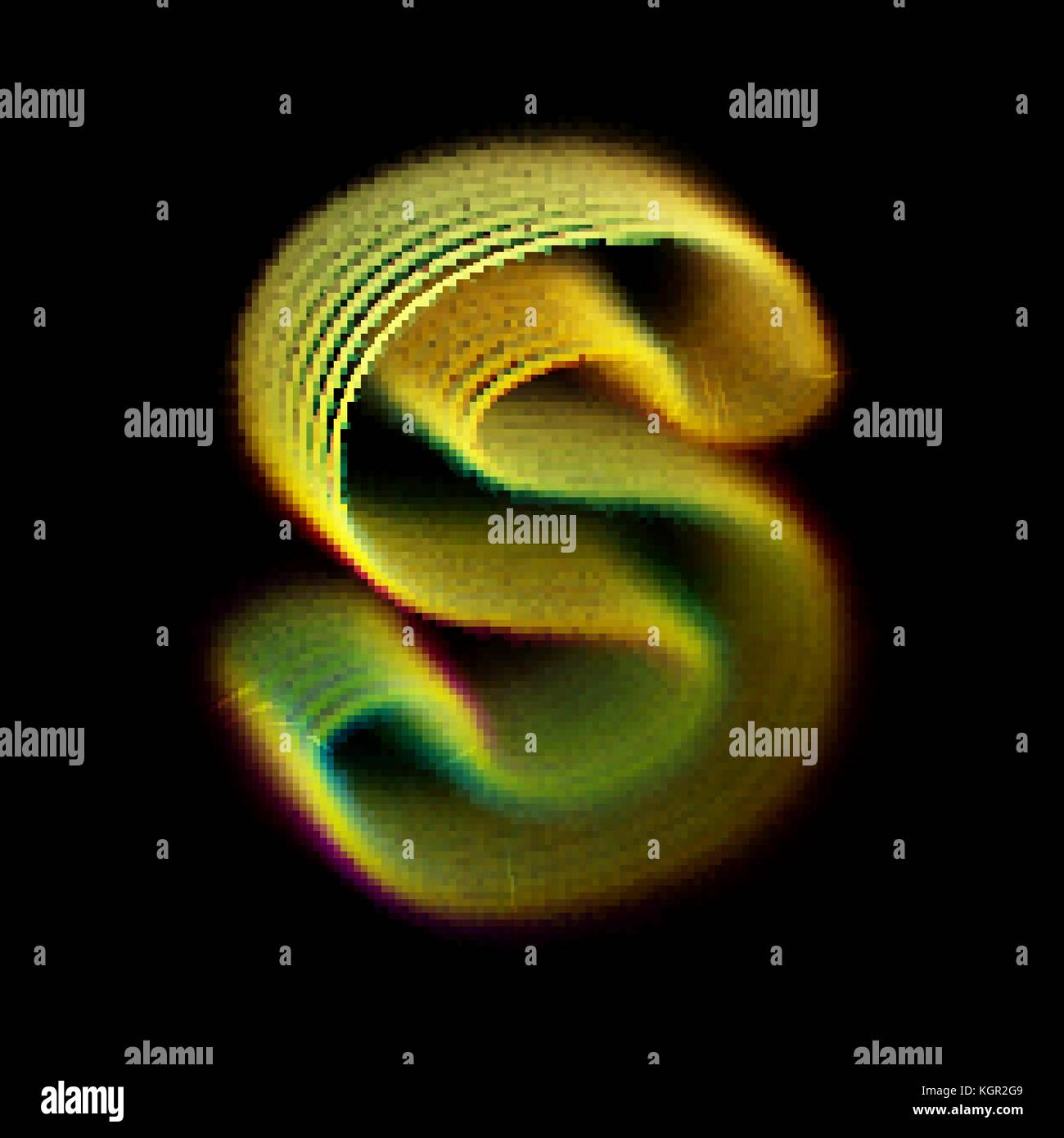 Blurred 3D letter S logo. Modern technology digital logotype design ...